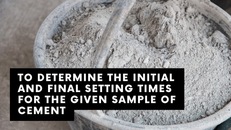 To determine the initial and final setting times for the given sample ...